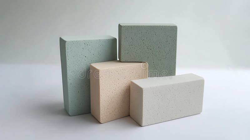 A Row of Five Different Colored Blocks, Each with a Different Texture ...