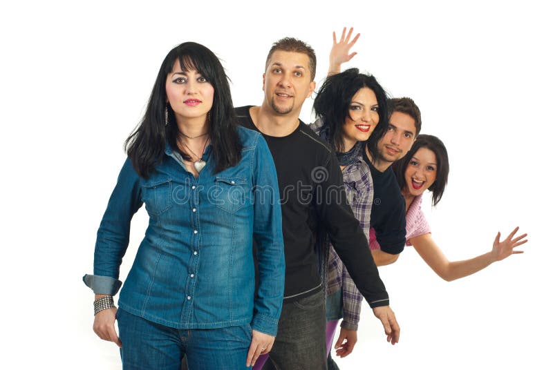 Five Friends Meeting with Guitars Stock Photo - Image of five, handsome ...