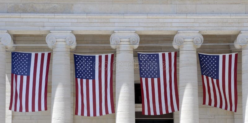 Old Court House with Flags stock image. Image of building - 5262087