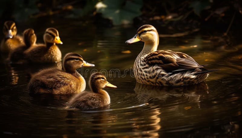 A Row of Fluffy Ducklings Quacking, Looking at Camera Generated by AI ...