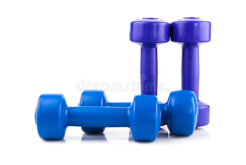 Row of four color dumbbell stock image. Image of reflection - 12718139