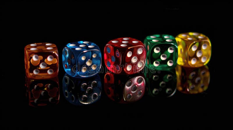 Row of Four Dice on a Table, Versatile Image for Various Concepts Stock ...