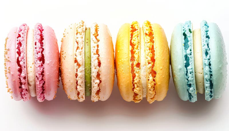 Row Four Different Colored Macarons Stock Photos - Free & Royalty-Free ...