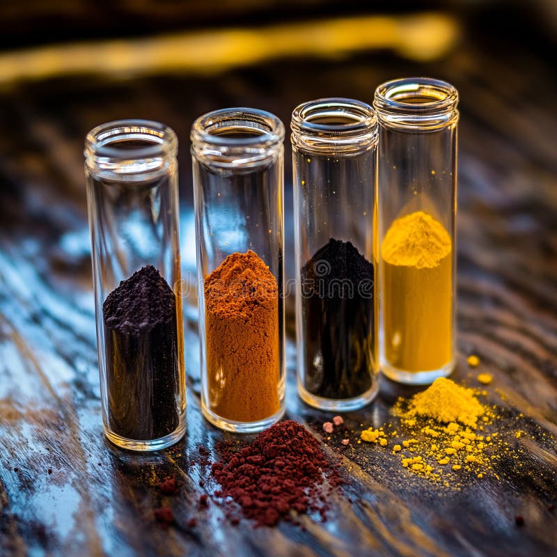 Row Spice Jars Different Colored Spices Stock Photos - Free & Royalty ...