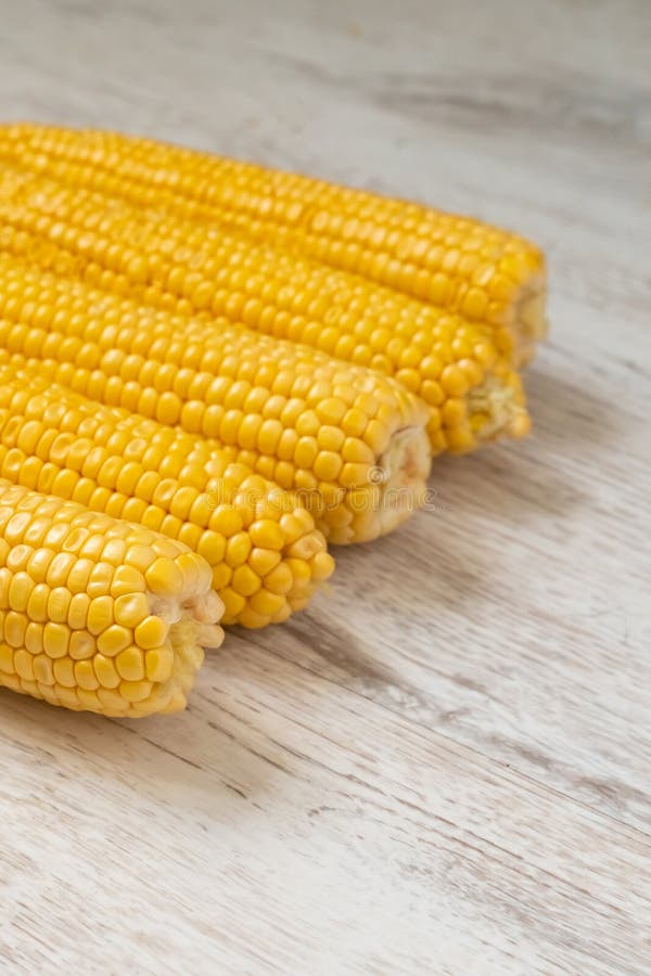 Row of Fresh Yellow Corn Close-up with Large and Juicy Grains Stock ...
