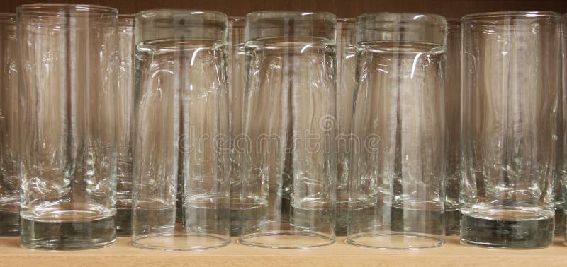 A Row Glass Tumblers stock photo. Image of empty, kitchen - 65550730