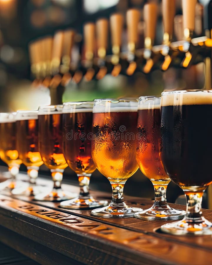 Assorted Beers on the Bar Counter Stock Photo - Image of assortment ...