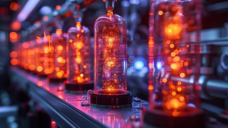 Futuristic Glowing Tubes in High-tech Environment - Generative Ai Stock ...