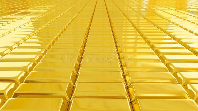 Row of gold bars stock illustration. Illustration of market - 193341503