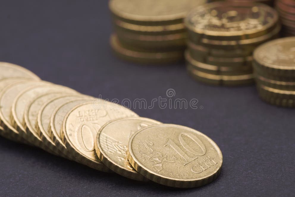 Row of golden cents stock photo. Image of dollar, fortune - 13224996