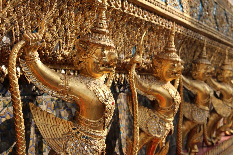 The row of golden Garuda stock image. Image of classic - 36456463