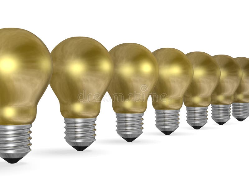 Golden Light Bulb Above Red Gift Box with Golden Bow Stock Illustration ...