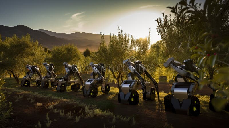 A Row of Golf Carts Sitting on Top of a Lush Green Field. AI Generative ...