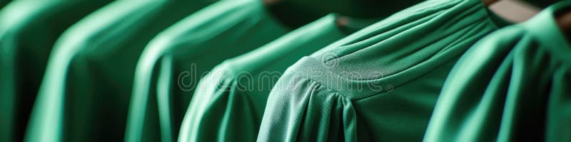 Row of Graduation Robes Hanging on a Rack, Suitable for Education or ...