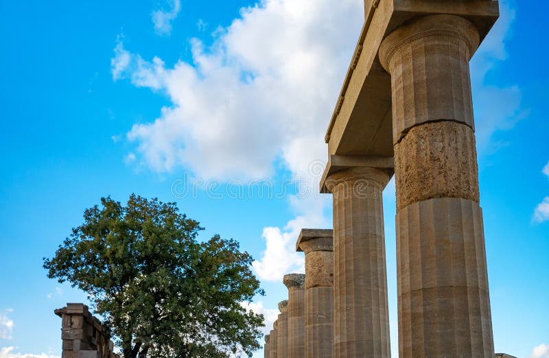 Row of Greek Hellenistic Columns Stock Photo - Image of ancient ...
