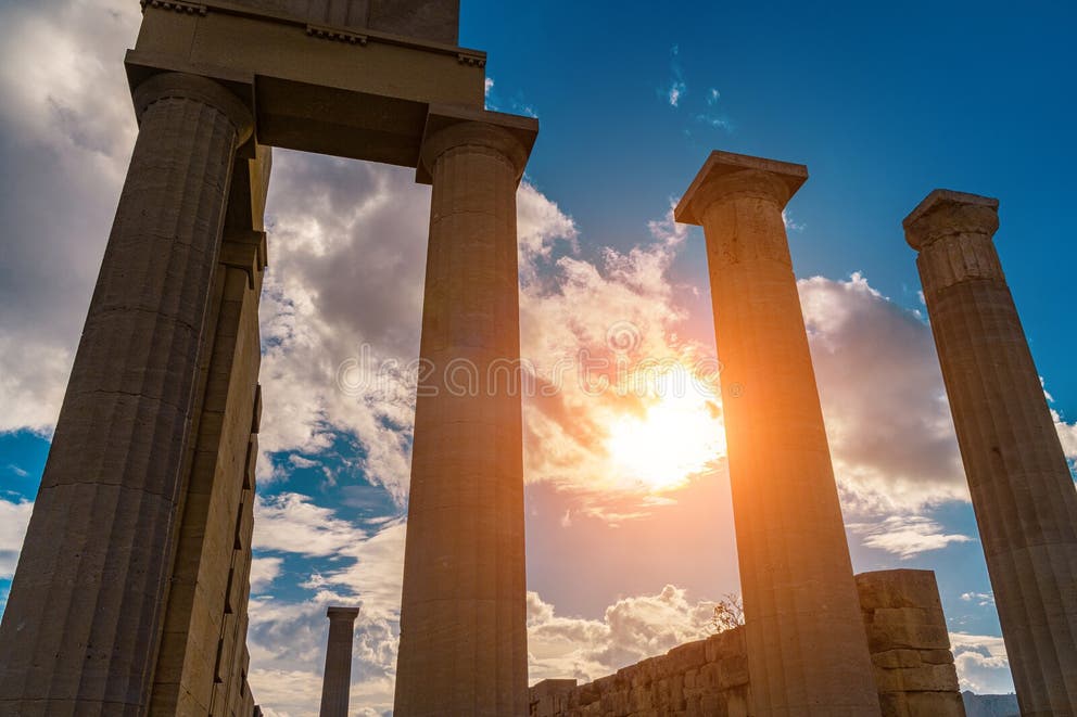Stoa columns stock image. Image of doric, classical - 319837077