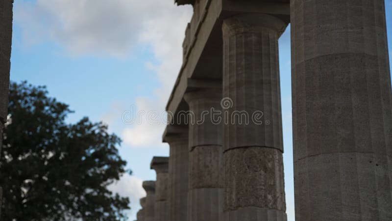 Row of Greek Hellenistic Stoa Stock Footage - Video of greece ...
