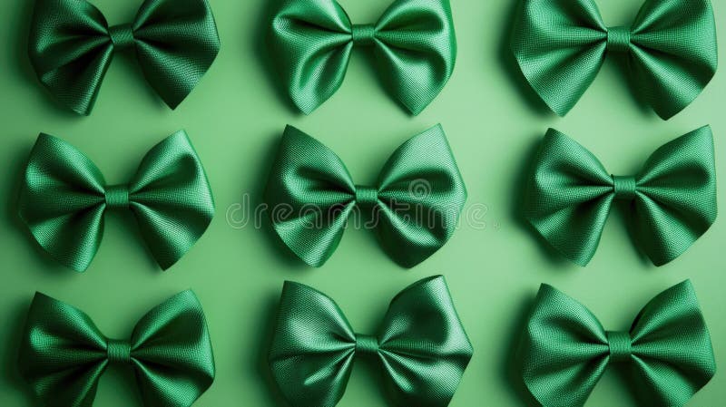 Row Green Bows Arranged Pattern Background Stock Photos - Free ...