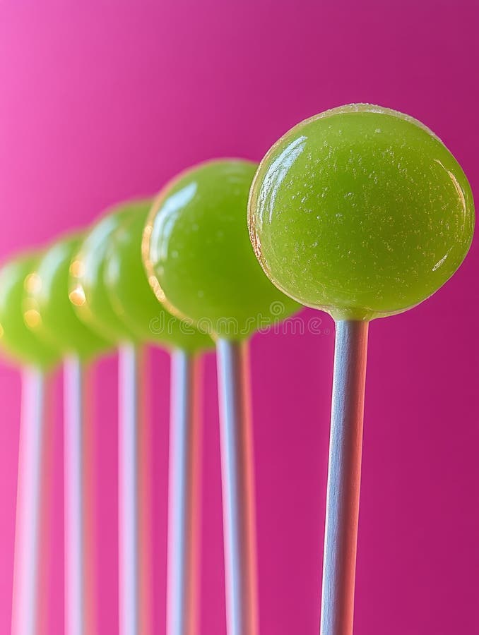 Green Lollipops Row Against Pink Background Stock Photos - Free ...