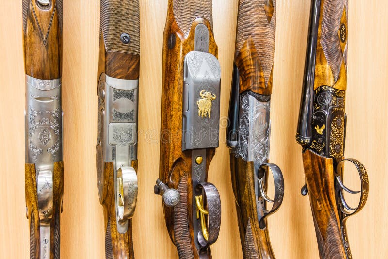 Row of guns in shop stock image. Image of hunting, ammunition - 49761049