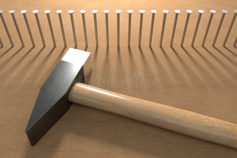 Hammer and nails stock illustration. Illustration of tools - 102828939