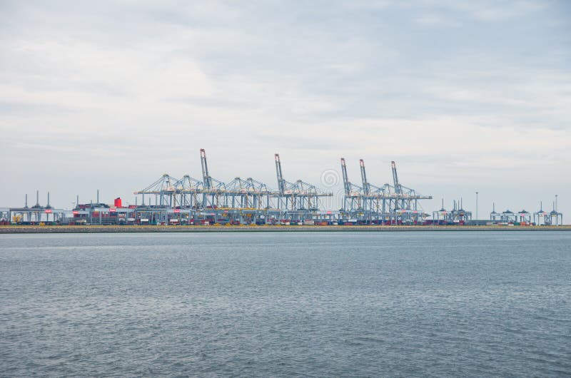 Harbor cranes stock image. Image of freeport, blue, crane - 20001065