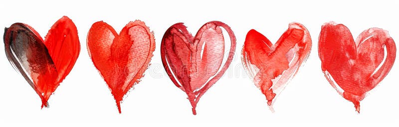 Row of Hearts with a White Background. Stock Image - Image of graphic ...