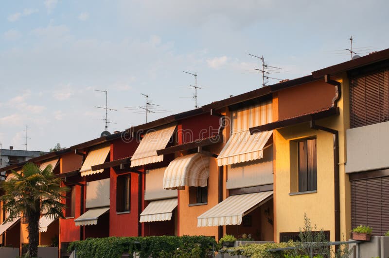 Row of Houses stock image. Image of house, vacation, facade - 15953203