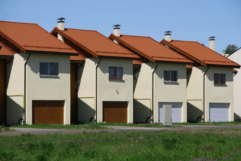 Row houses stock photo. Image of building, home, green - 5321954