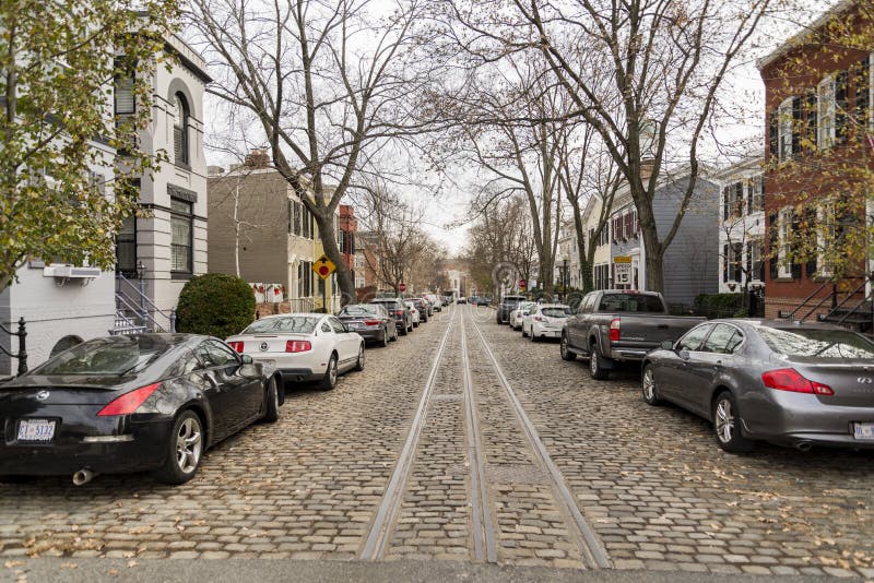 Row Houses in Georgetown, Washington, DC. Editorial Photography - Image ...