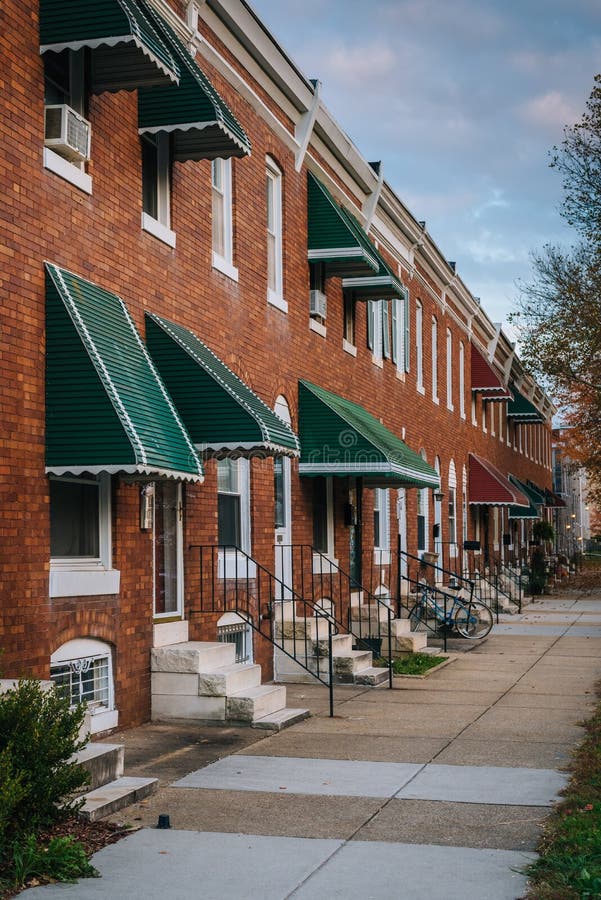 Row Houses in Remington, Baltimore, Maryland Stock Image - Image of ...
