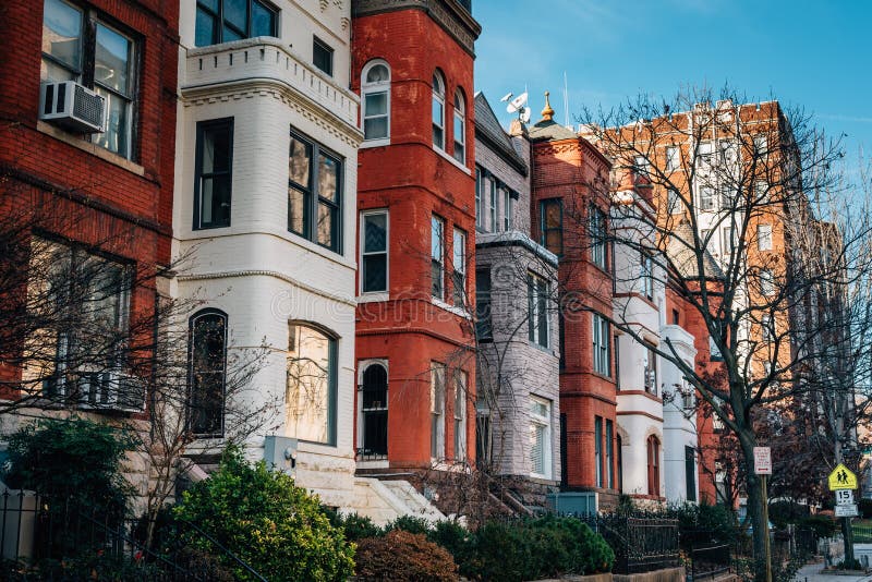 Row Houses on 15th Street in Washington, DC Stock Image - Image of ...