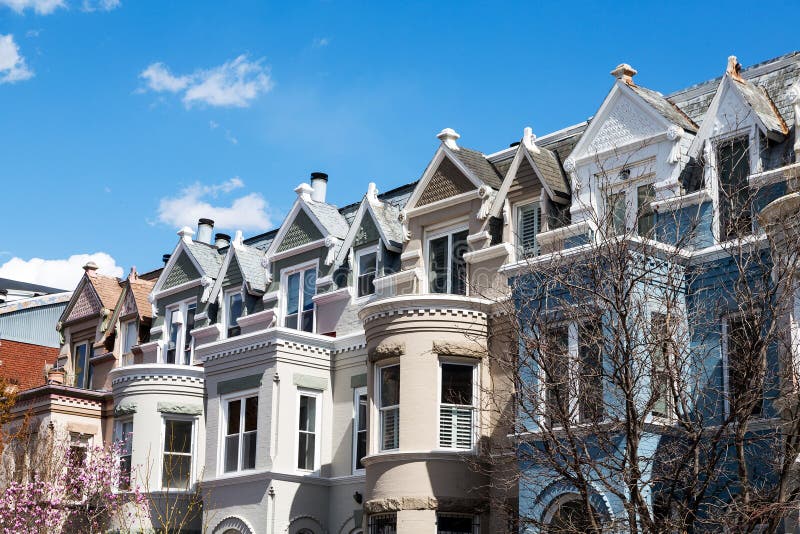 Row Houses in Washington DC. Stock Photo - Image of residential, estate ...