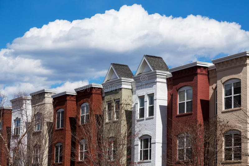Row Houses in Washington DC. Stock Image - Image of america, estate ...