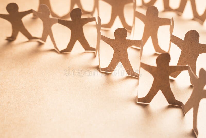 Crowd of paper people stock image. Image of joined, contact - 9802851