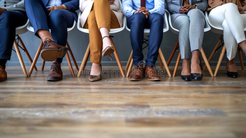 Row of Individuals Seated on Chairs.AI Generated Image Stock Image ...