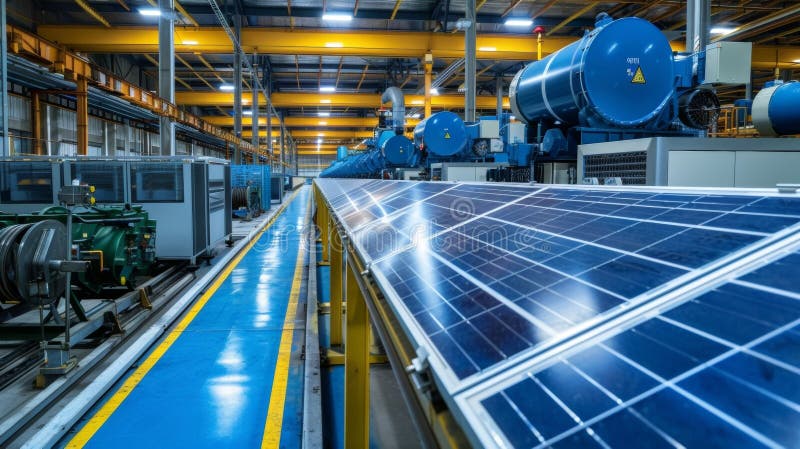 A Row of Industrial Machines and Equipment Inside a Warehouse All ...