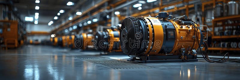Row of Industrial Machines in Uniform Designs Stock Illustration ...