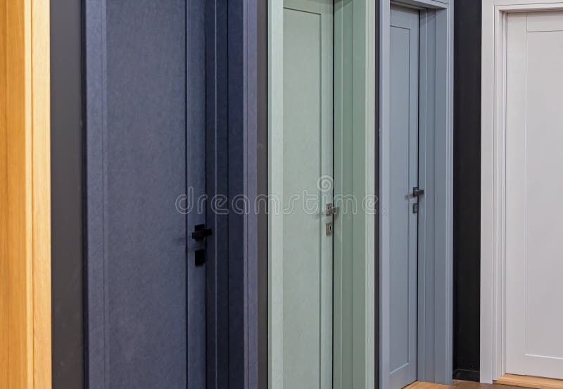 Row inside doors stock image. Image of closed, wood - 347186231