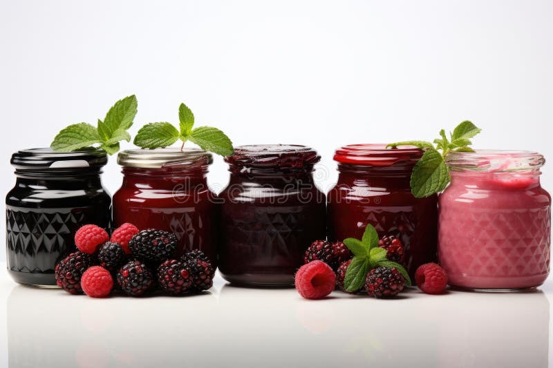 Assorted Jars of Jam stock illustration. Illustration of food - 292231297