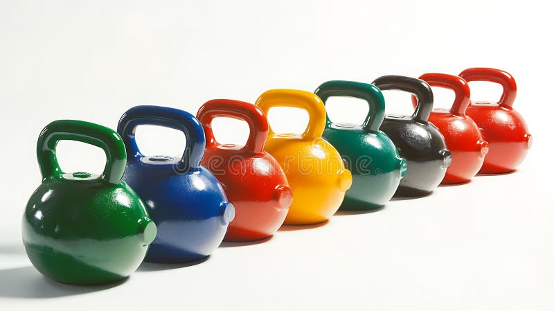 Row Kettlebells Different Colors Stock Photos - Free & Royalty-Free ...