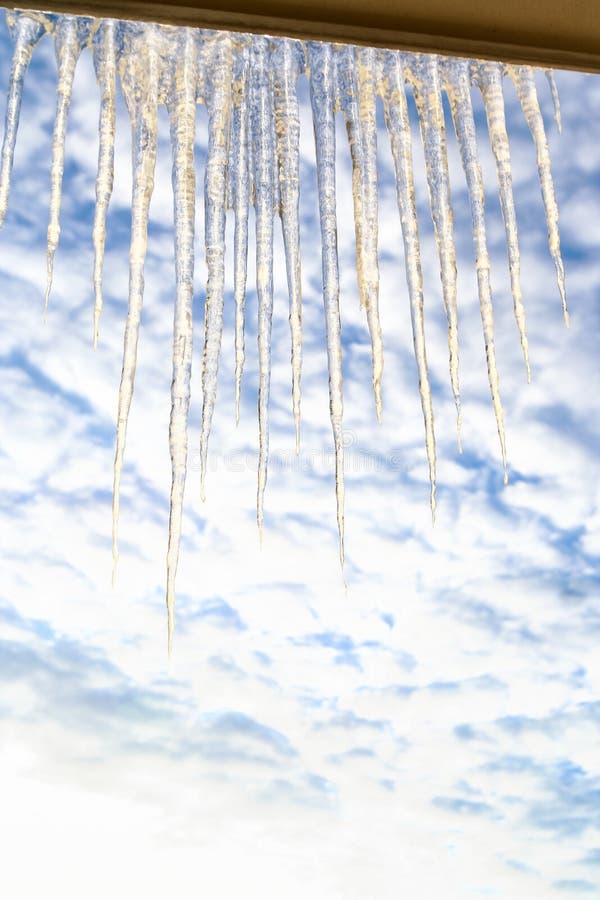 Icicles on Window stock photo. Image of frozen, view - 109615704