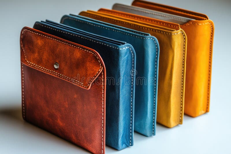 Row Leather Wallets Arranged Neatly Display Stock Photos - Free ...