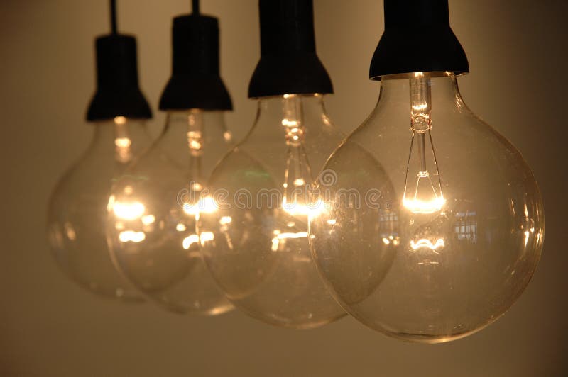 Row of light bulb stock photo. Image of think, glass, clear - 1288336
