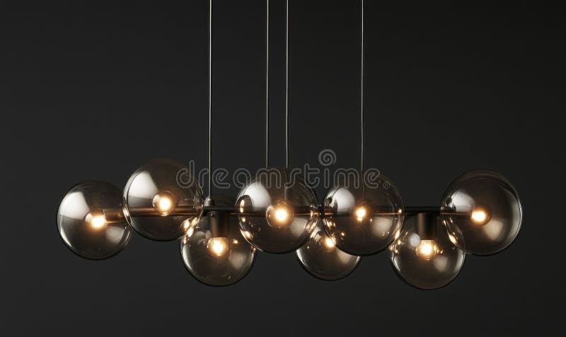 A Row of Lights with a Black Frame Stock Illustration - Illustration of ...