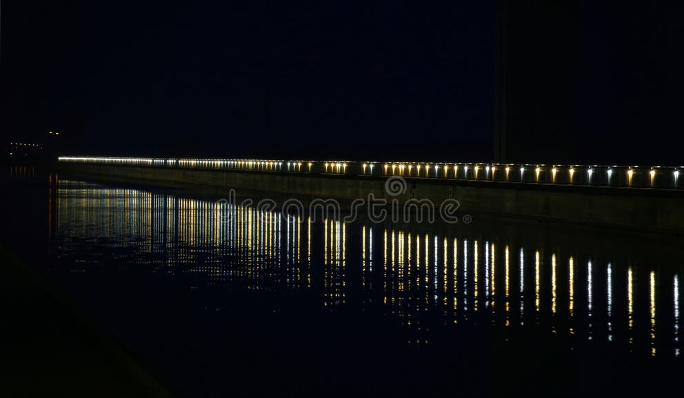 Row of Lights on River stock image. Image of color, 21st - 52048213