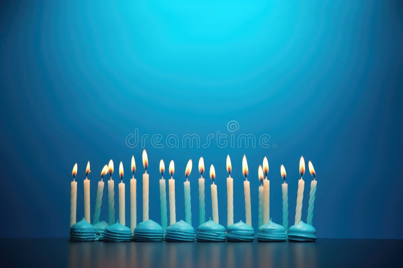 A Row Of Lit Candles Casting A Warm Glow Neatly Arranged On Top Of A