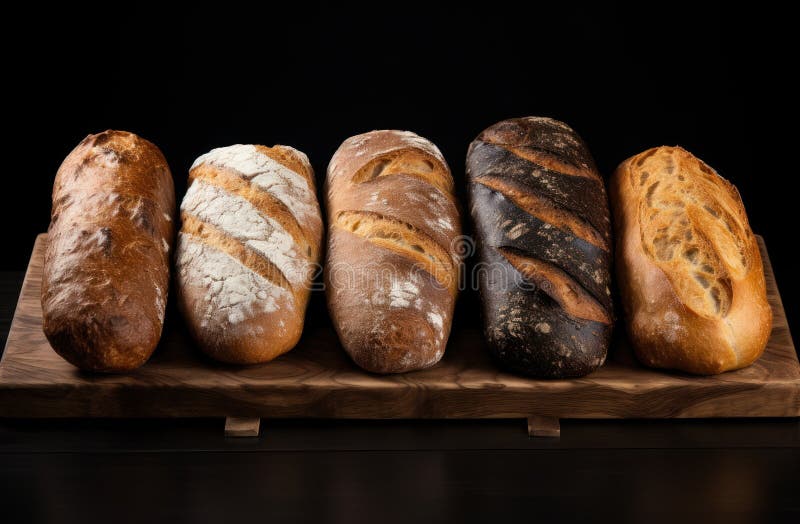 A row of loaves of bread stock illustration. Illustration of gluten ...