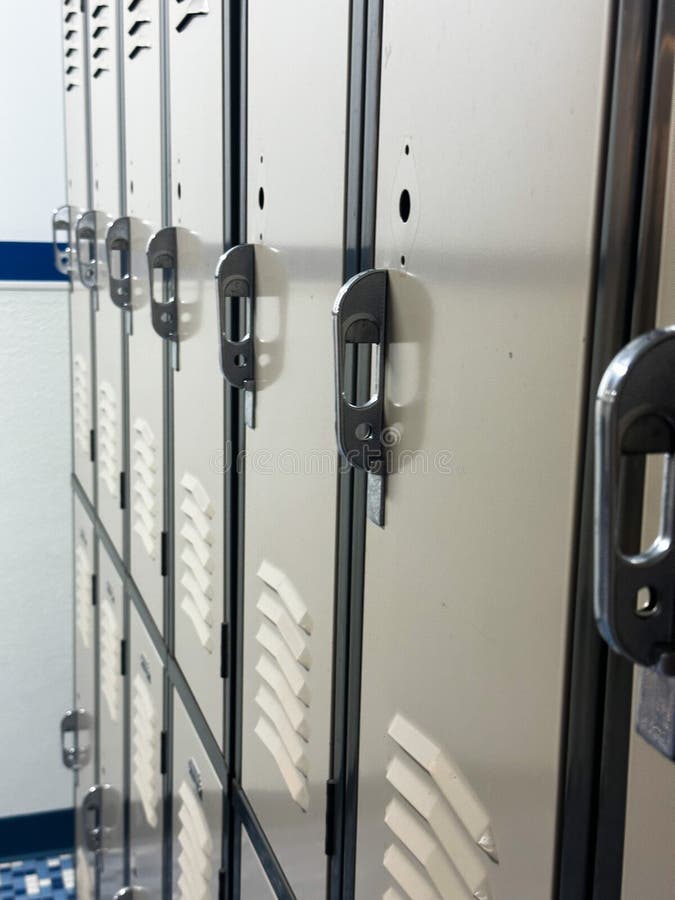 Row of Lockers in a Locker Room Stock Photo - Image of locker ...