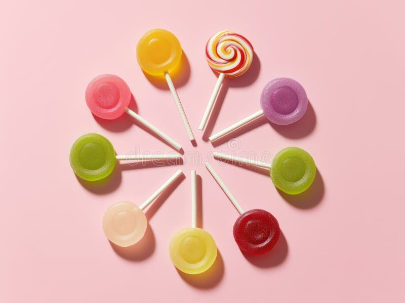 A Row of Lollipops with Different Colors Stock Illustration ...